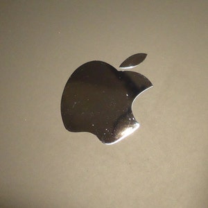 Apple Label / Aufkleber / Sticker / Badge / Logo Metal/chrome 24mm X ...