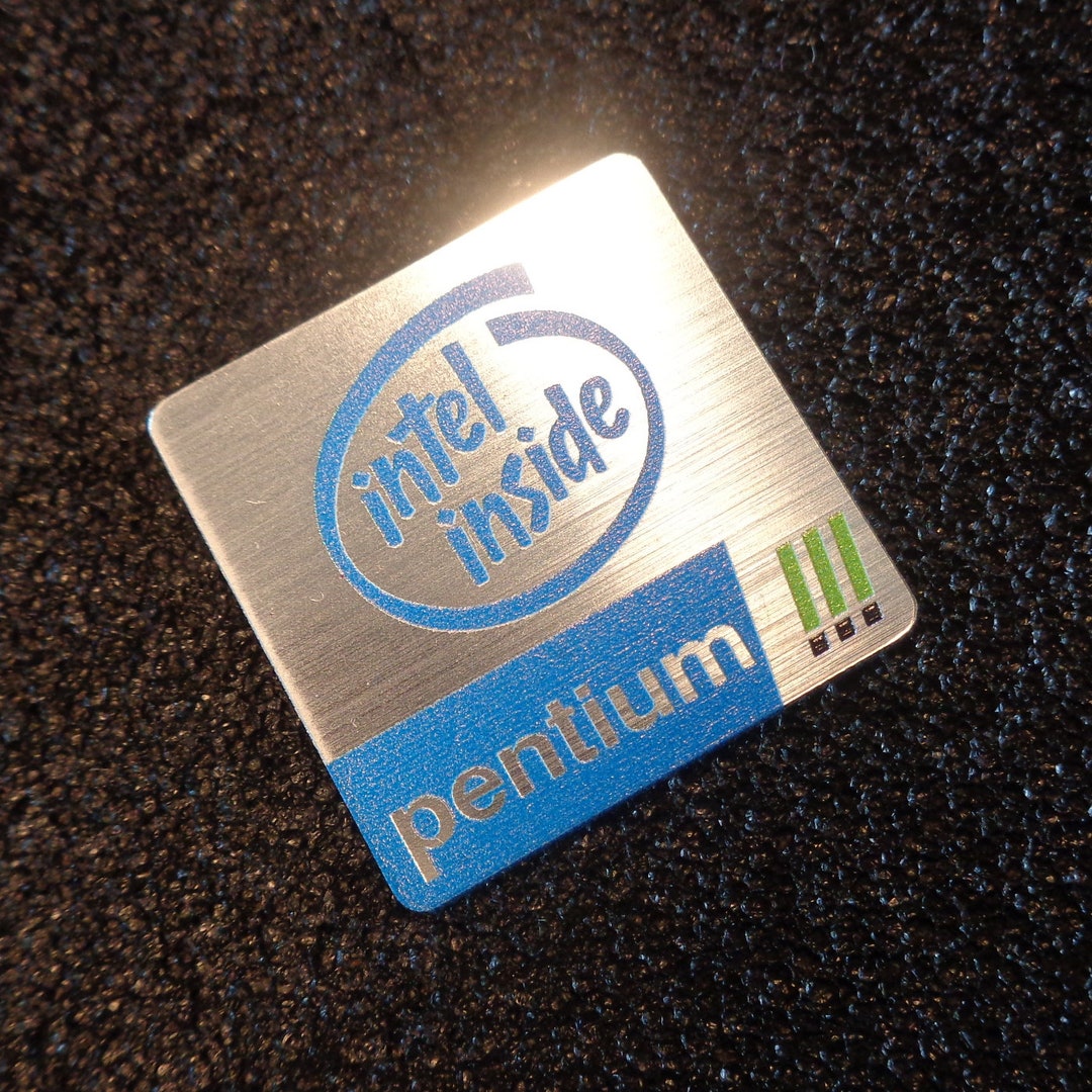 Intel Pentium Iii Retro Pc Logo Label Decal Case Sticker Badge Etsy