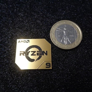 AMD RYZEN 9 Cpu PC Logo Label Decal Case Sticker Badge Gold 428g - Etsy