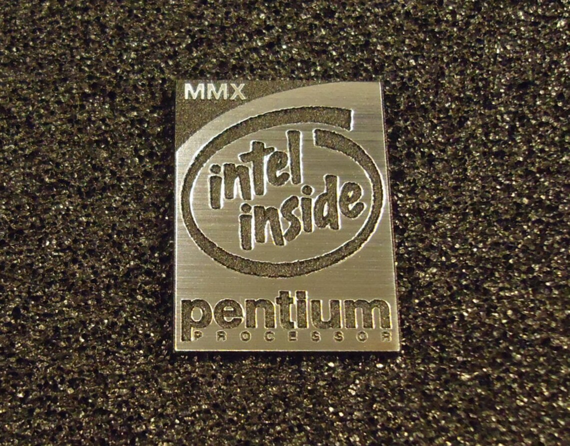 Pentium MMX Logo Emblem Badge Brushed Aluminum Adhesive 28 X | Etsy
