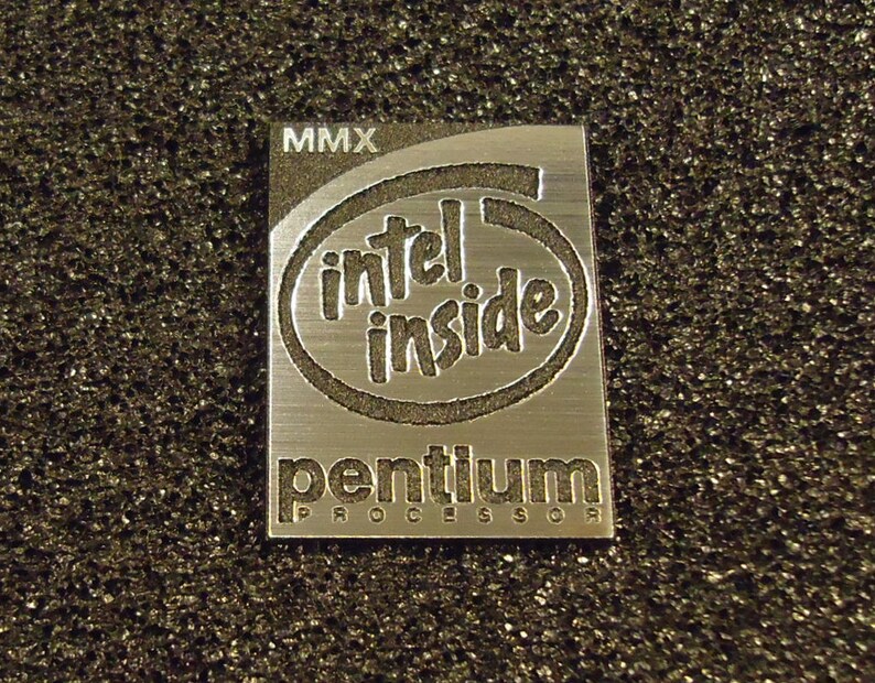 Pentium MMX Logo Emblem Badge Brushed Aluminum Adhesive 28 X | Etsy