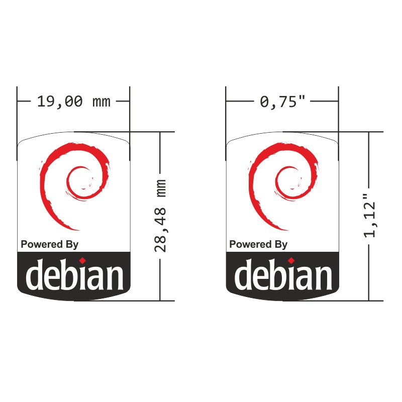 Debian Label / Aufkleber / Sticker / Badge / Logo 19cm X - Etsy
