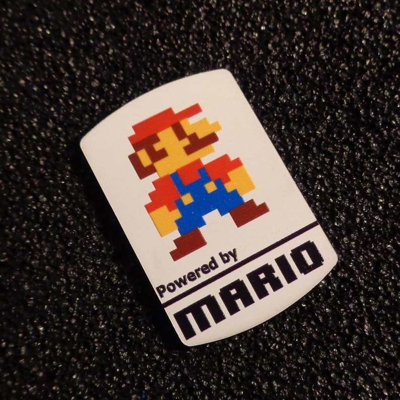 Super Mario 8-bit NES Nintendo Logo Label Decal Case Sticker - Etsy