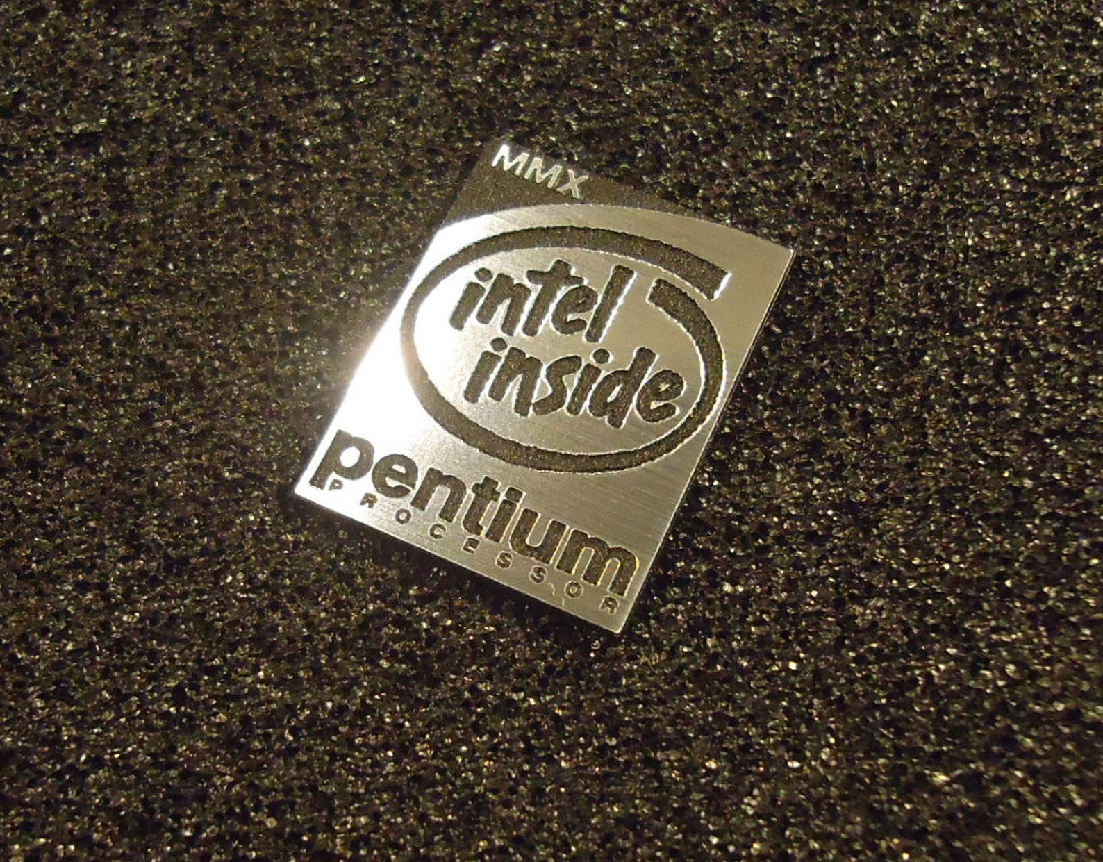 Pentium MMX Logo Emblem Badge Brushed Aluminum Adhesive 28 X | Etsy
