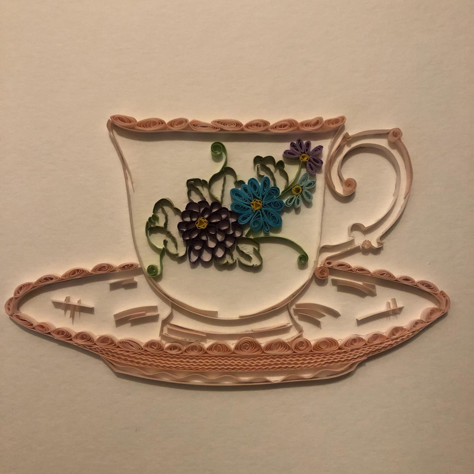 8” X 8” Framed Quilled Teacup Art - Etsy