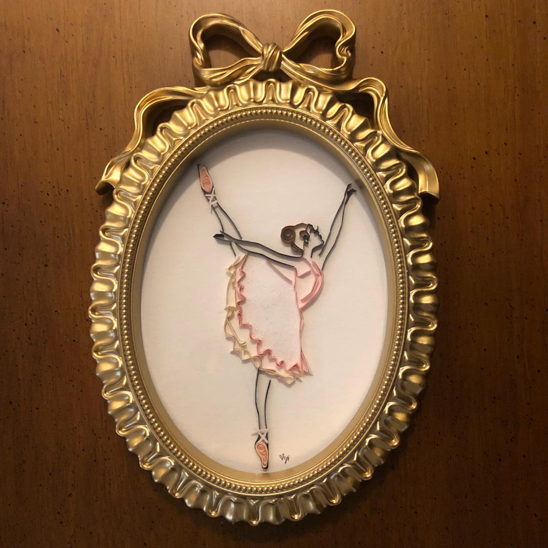 5” X 7” Framed Ballerina Quilled Line Art - Etsy
