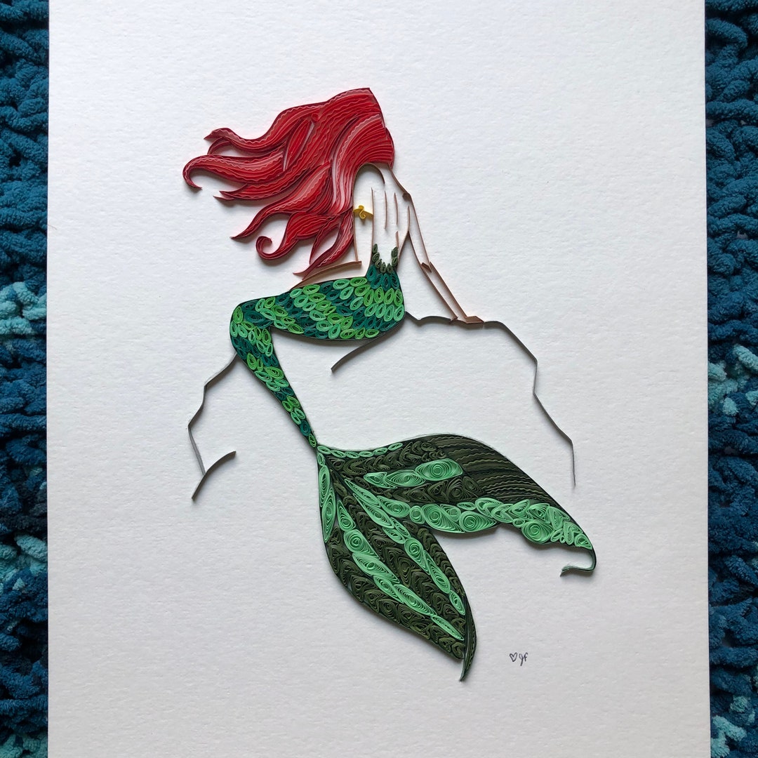8” X 10“ Framed Mermaid Quilled Art - Etsy