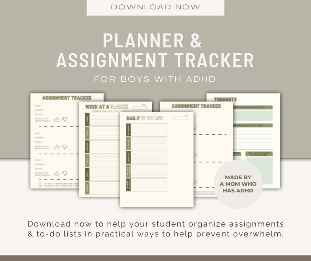 Adhd School Planner, School Planner for Boys, Adhd Planner for Boys ...