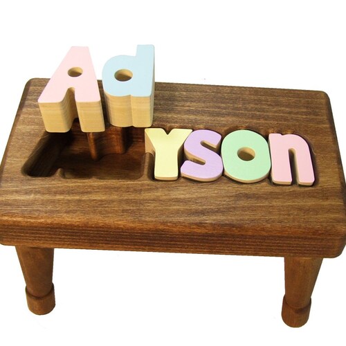 Personalized Puzzle Name Bench | Etsy