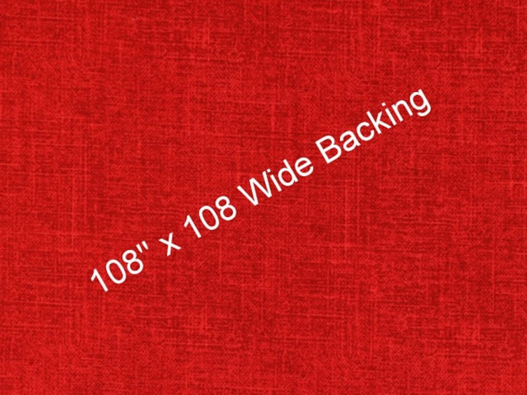 108 Wide Quilt Backing, FREE SHIPPING, Scarlet Red, Grain of Color, 3 Yard Continuous Piece, 100 ...