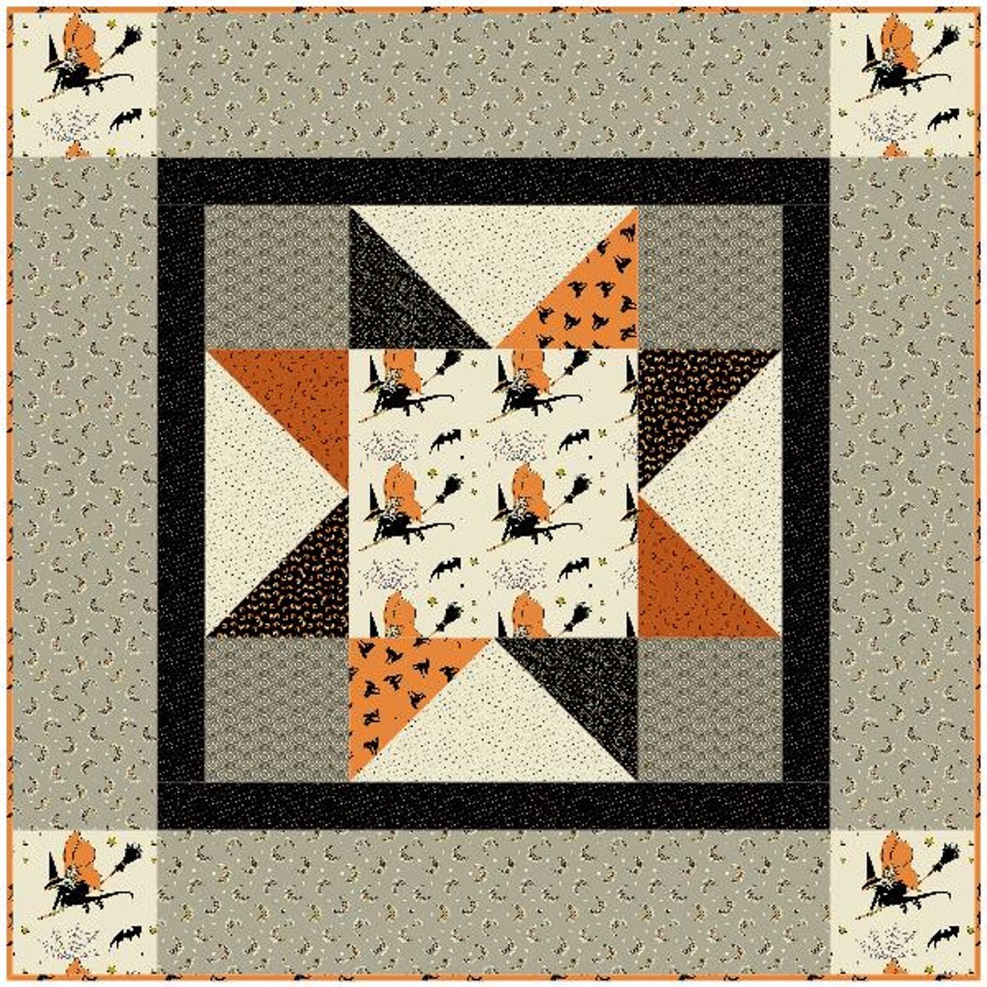 Halloween Quilt Kit, Witchypoo, All Hallows Eve, Size 40.5 X 40.5 ...