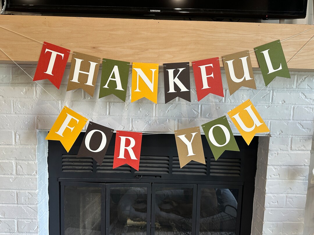 Thankful for You Banner |thanksgiving Decorations | Thanksgiving Party ...