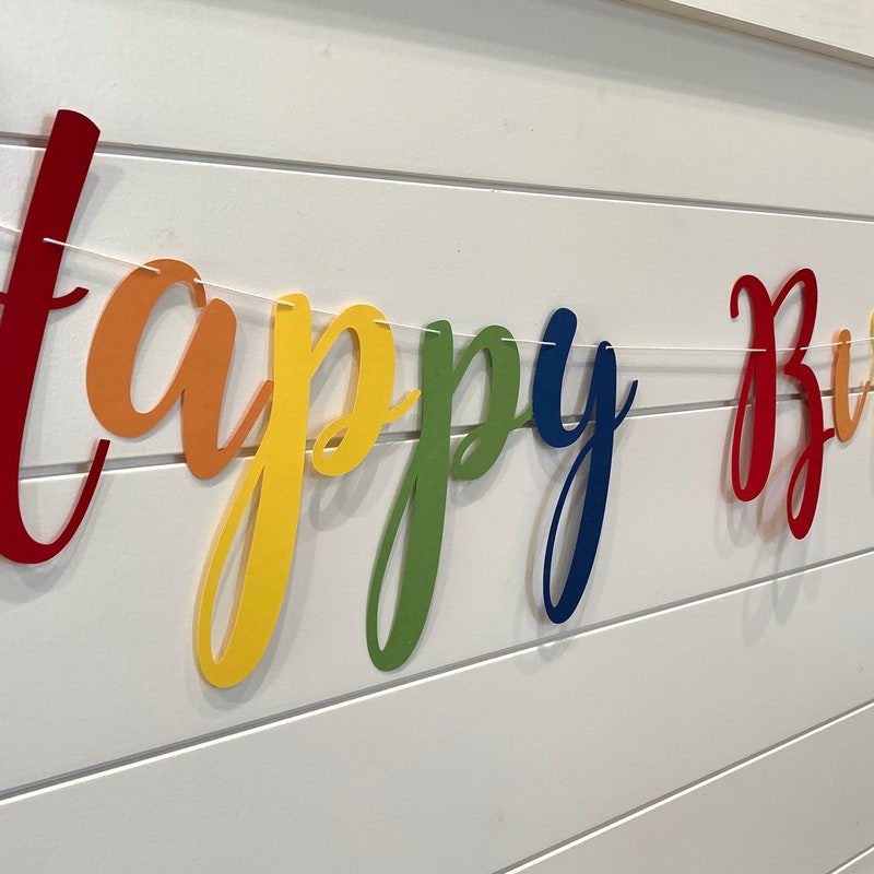 Rainbow Birthday Banner - Etsy
