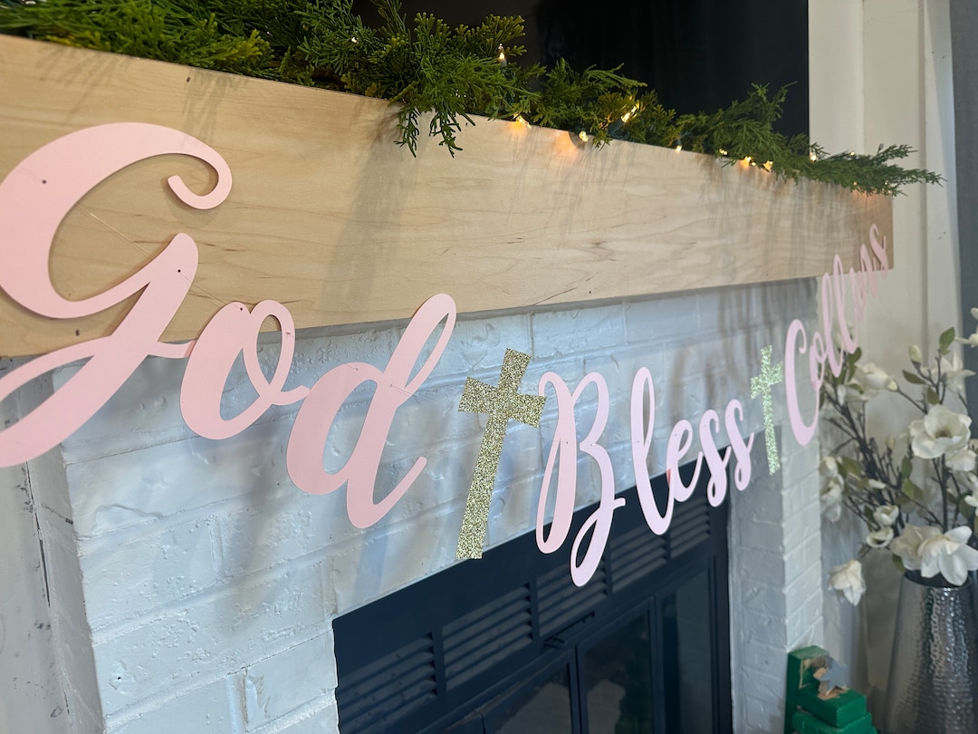 Personalized God Bless Banner in Custom Colors | Baptism Banner | First ...