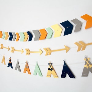 Set of 3 Tribal Banners in Custom Colors | Tribal Party Banners | - Etsy