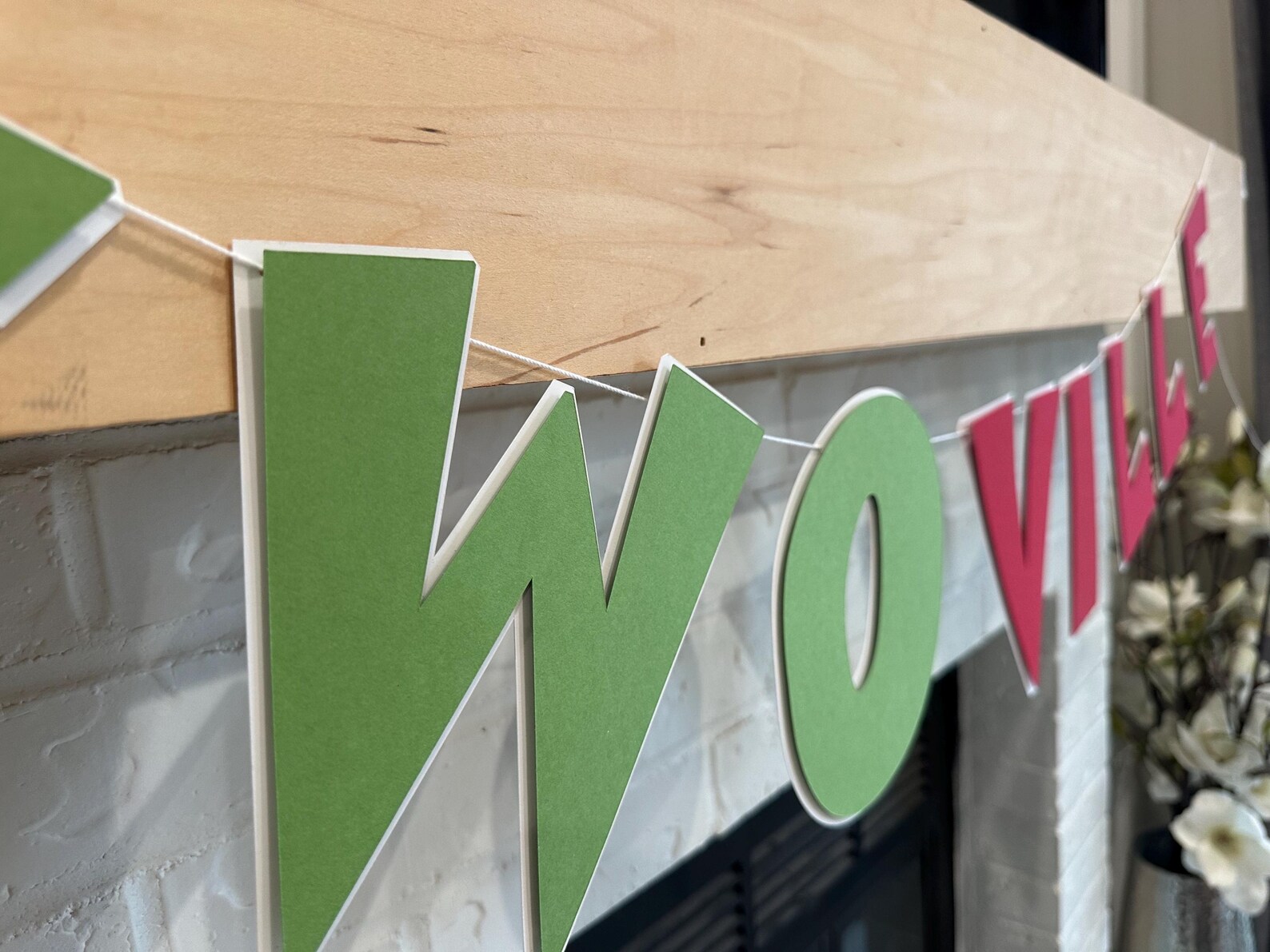 Twoville Birthday Banner in Custom Colors | Red and Green Christmas ...