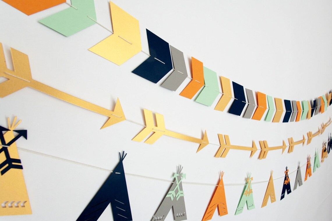 Set of 3 Tribal Banners in Custom Colors Tribal Party - Etsy