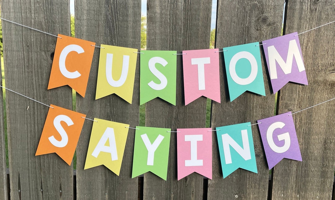 Custom Saying Cardstock Banner in Custom Colors | Personalized Party ...