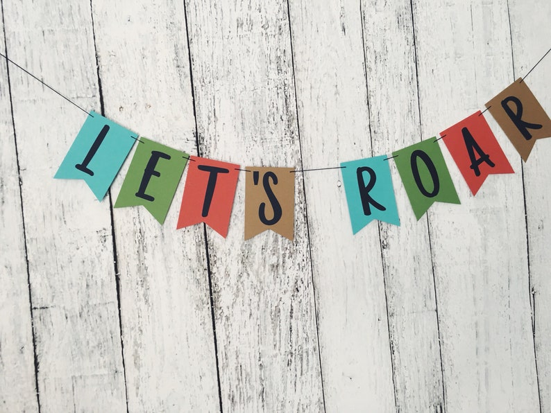 Let's Roar Banner Dinosaur Party Decorations Dinosaur | Etsy