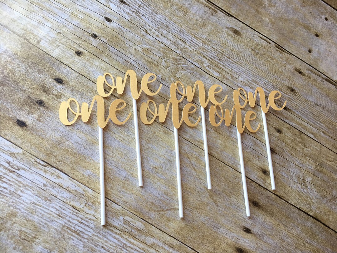 First Birthday One Cupcake Toppers - Set of 12 - Etsy