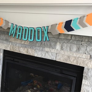 Tribal Name Banner in Custom Colors | Personalized Tribal Baby Shower ...