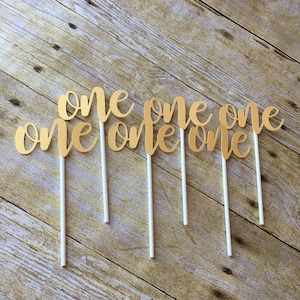 One Cupcake Toppers | Set of 12 Toppers | One Toppers | First Birthday ...