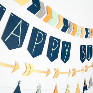 Set of 4 Tribal Party Banners in Custom Colors Tribal - Etsy