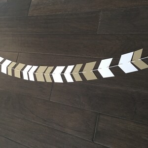 Gold and White Chevron Arrow Banner | Gold and White Arrow Garland | - Etsy