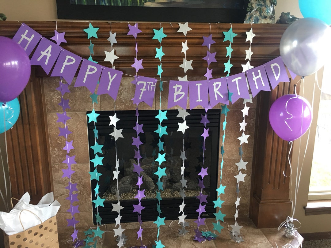 Happy Birthday Banner in Custom Colors | Happy Birthday With Age Party ...