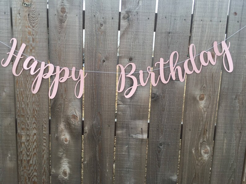 Happy Birthday Script Banner Custom Happy Birthday Banner | Etsy