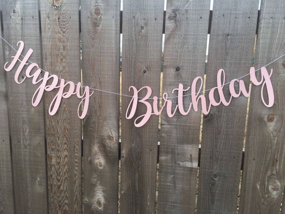Happy Birthday Script Banner Custom Happy Birthday Banner | Etsy
