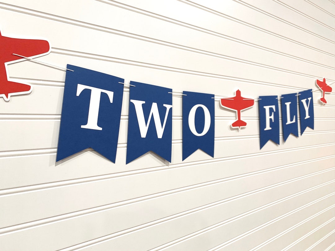 TWO FLY Banner- Two Fly Birthday Decorations - Time Flies Second ...
