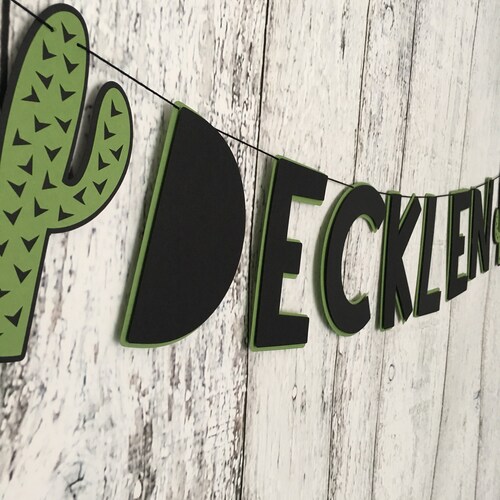 Cactus Name Banner Personalized Cactus Party Banner Cactus | Etsy