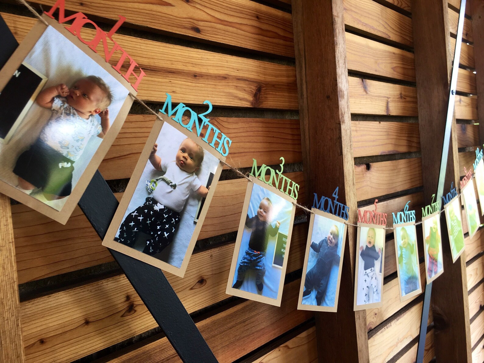 Monthly Photo Banner in Custom Colors First Year Photo | Etsy