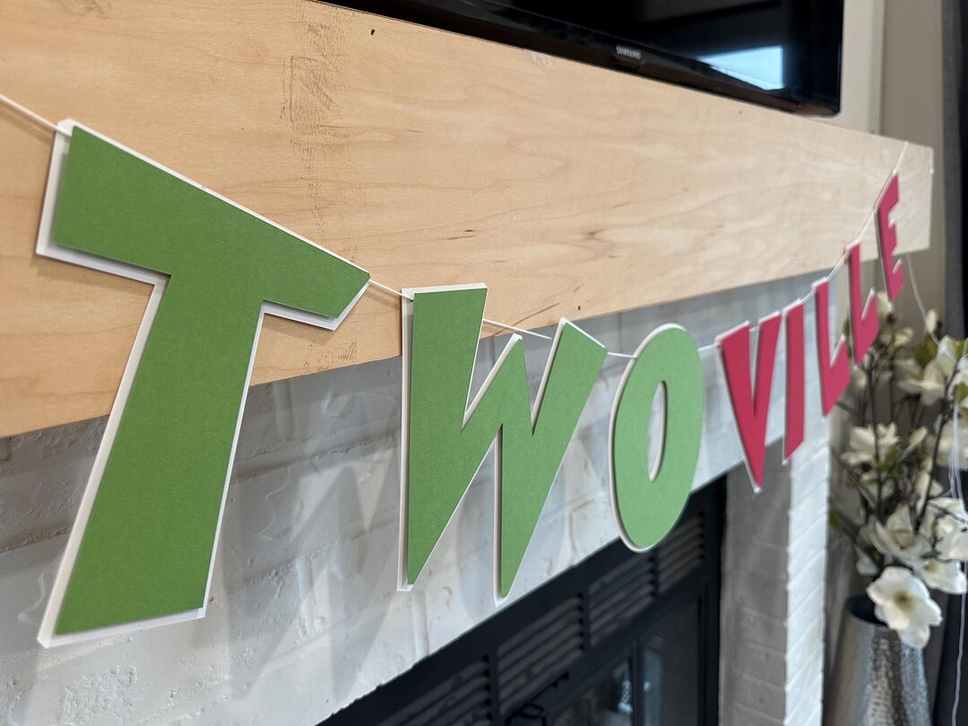 Twoville Birthday Banner in Custom Colors | Red and Green Christmas ...