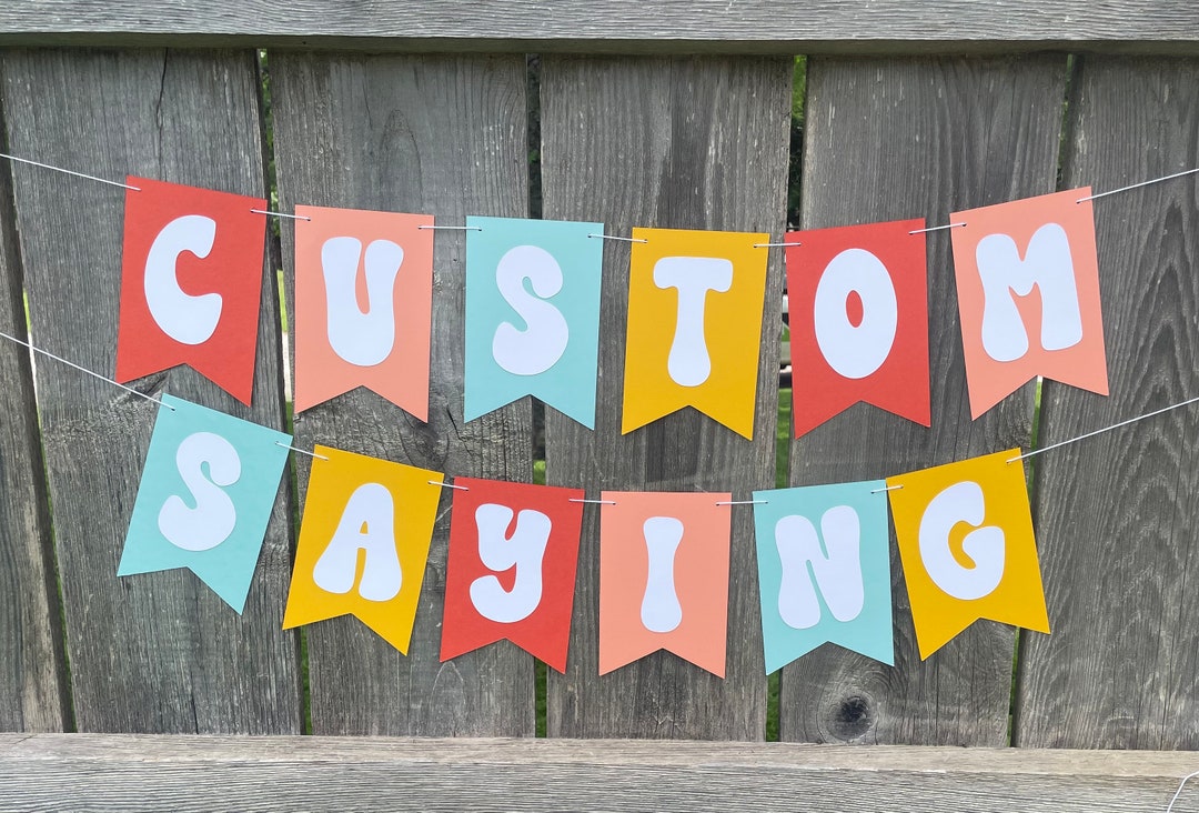 Custom Saying Groovy Cardstock Banner |retro Classroom Decor - Etsy