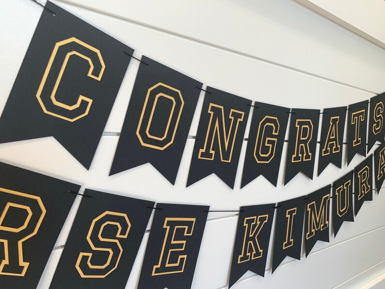 Personalized Cardstock Graduation Banner in School Colors | Etsy