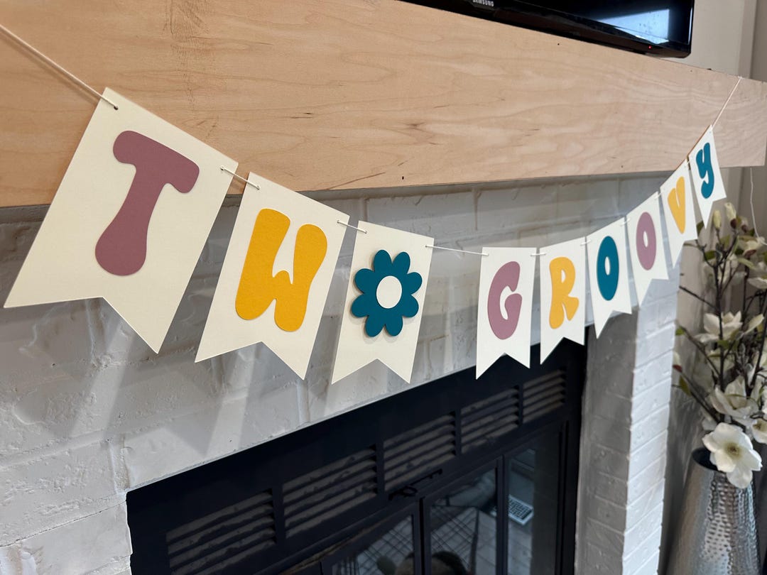Two Groovy Banner | Two Groovy Party Decorations | Two Groovy Birthday ...