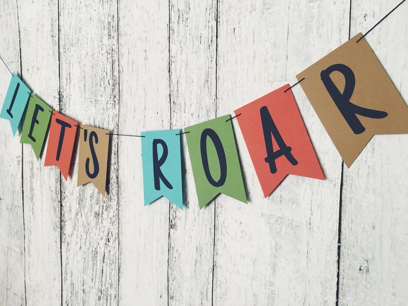 Let's Roar Banner Dinosaur Party Decorations Dinosaur | Etsy