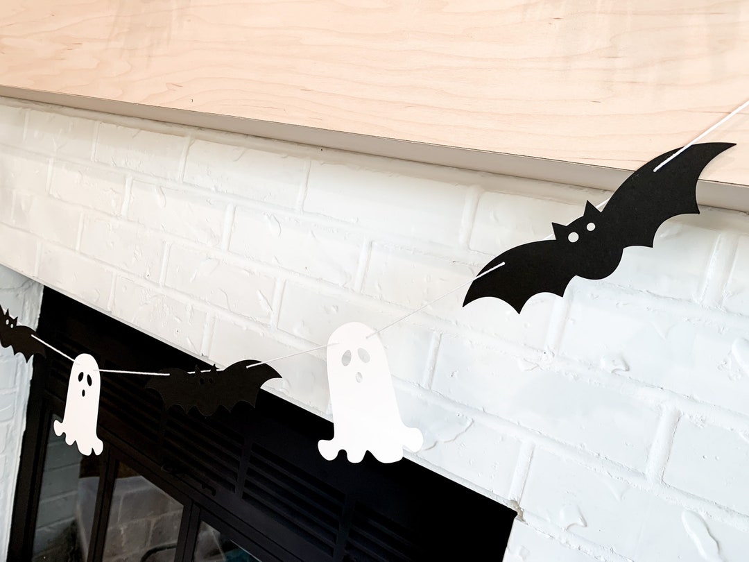 Bat and Ghost Halloween Garland, Halloween Party Banner - Etsy