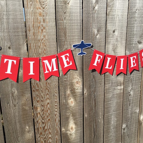 Vintage Airplane Birthday Invitation Time Flies Party Up | Etsy