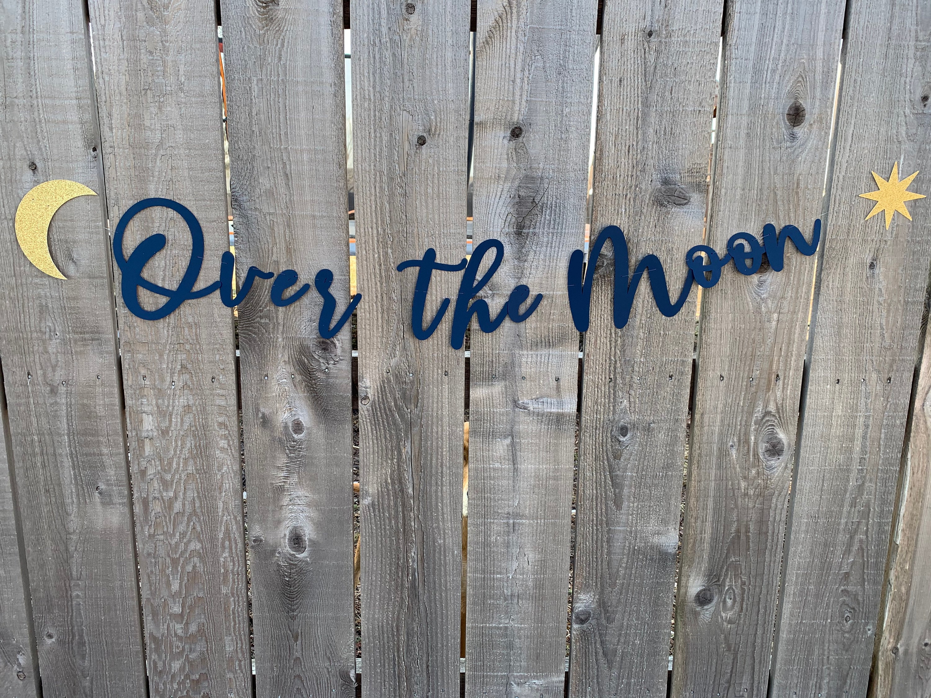Over the Moon Banner | Baby Shower Decor - Etsy