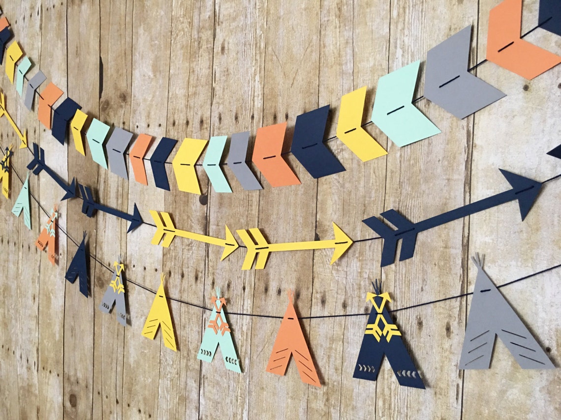Set of 3 Tribal Party Banners in Custom Colors | Wild One Party | - Etsy