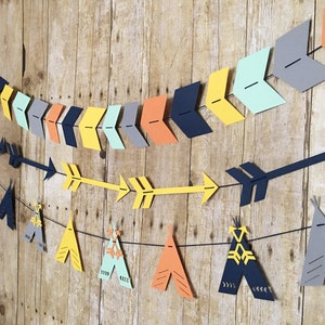 Set of 3 Tribal Party Banners in Custom Colors | Wild One Party | - Etsy