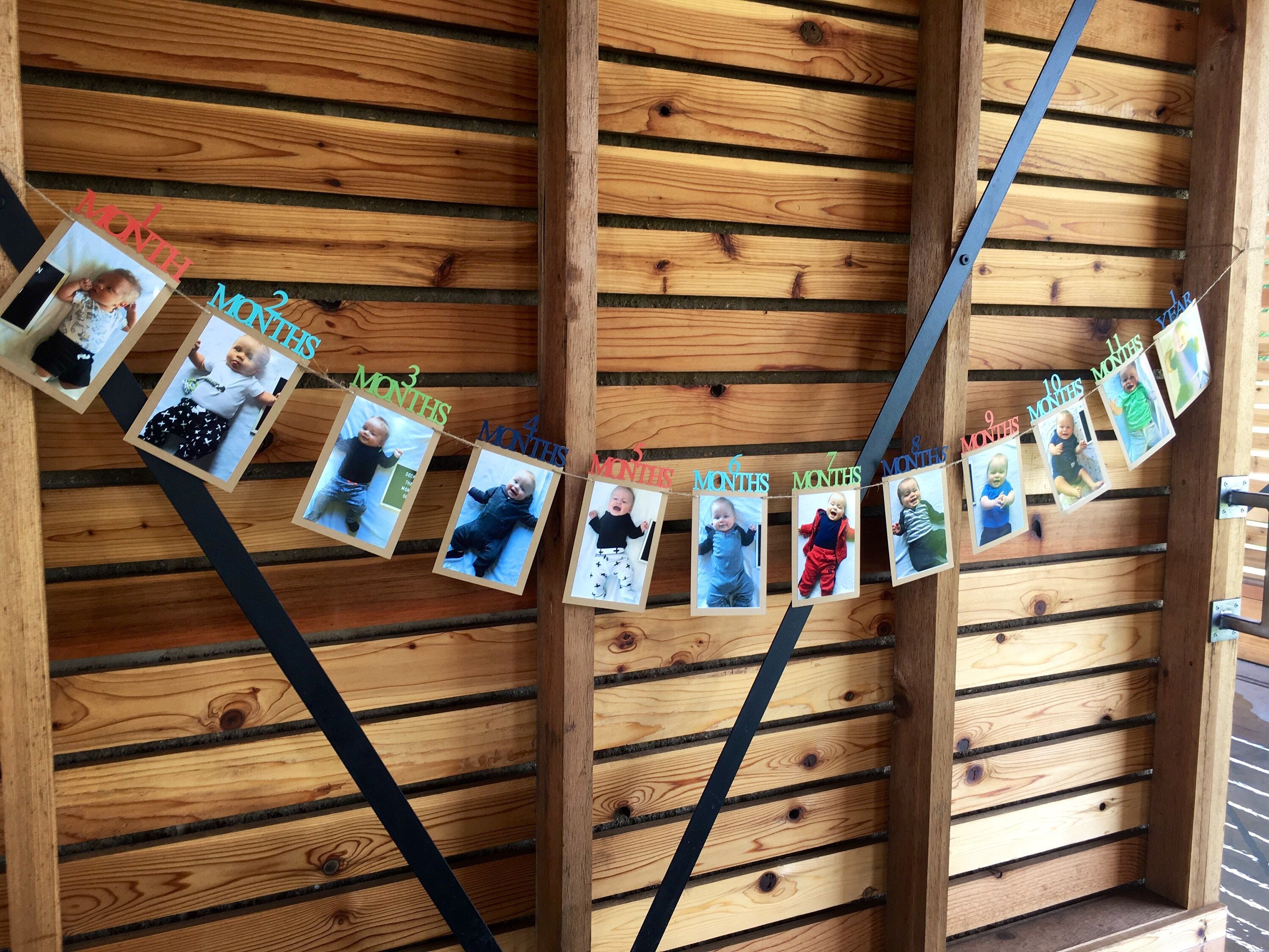 Monthly Photo Banner in Custom Colors First Year Photo - Etsy