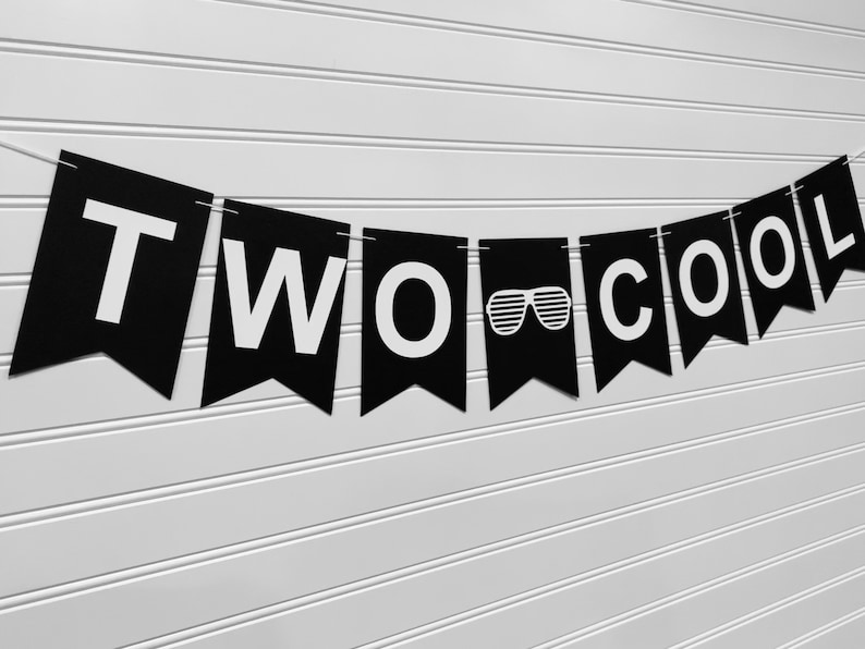 TWO COOL Cardstock Banner Two Cool Sign 2nd Birthday | Etsy