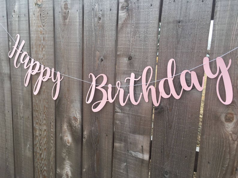 Happy Birthday Script Banner Custom Happy Birthday Banner | Etsy