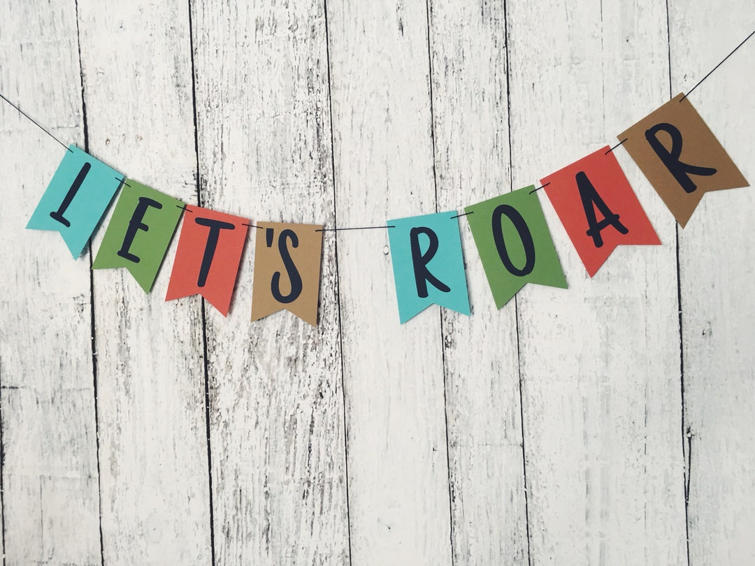 Let's Roar Banner | Dinosaur Party Decorations | Dinosaur Banner - Etsy