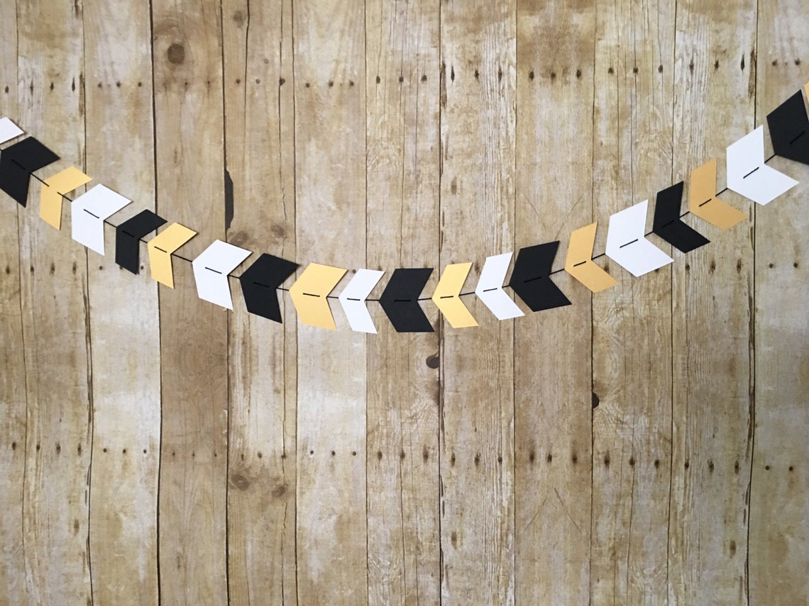 Black Gold and White Chevron Arrow Garland Black & Gold - Etsy