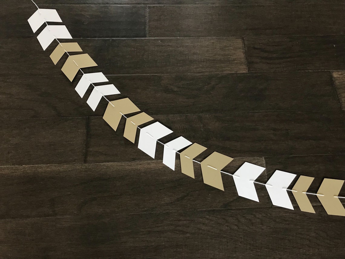 Gold and White Chevron Arrow Banner Gold and White Arrow | Etsy